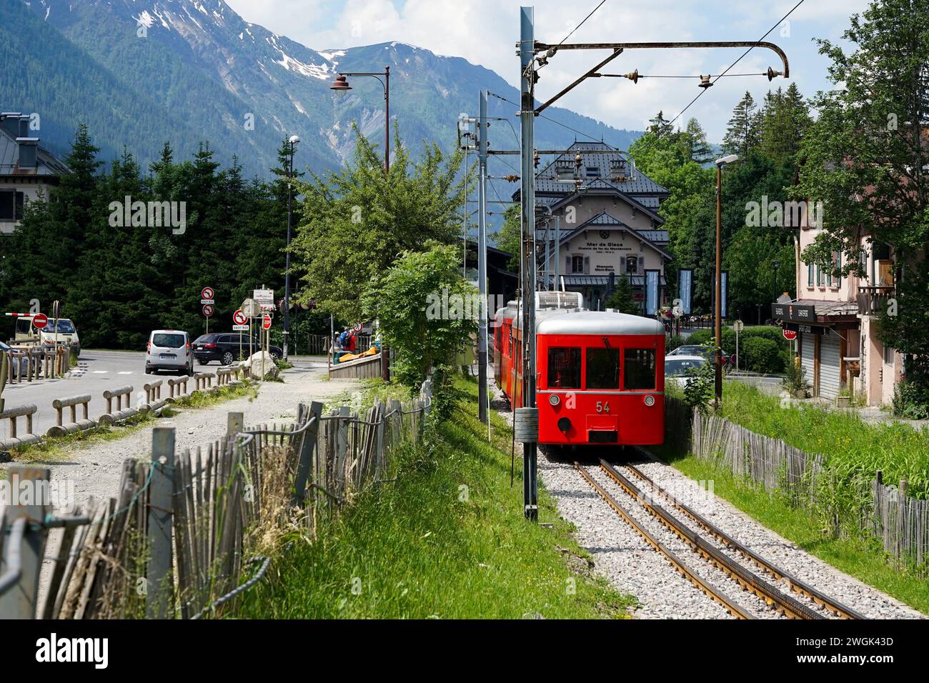 Chamonix, France - June 15 2021: Mer de Glace historic cogwheel train ...