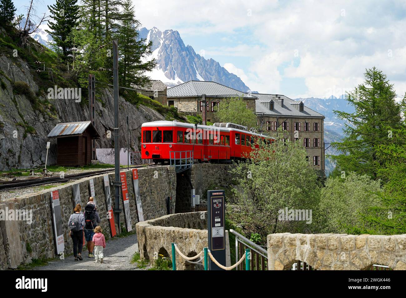 Chamonix, France - June 15 2021: Mer de Glace historic cogwheel train ...