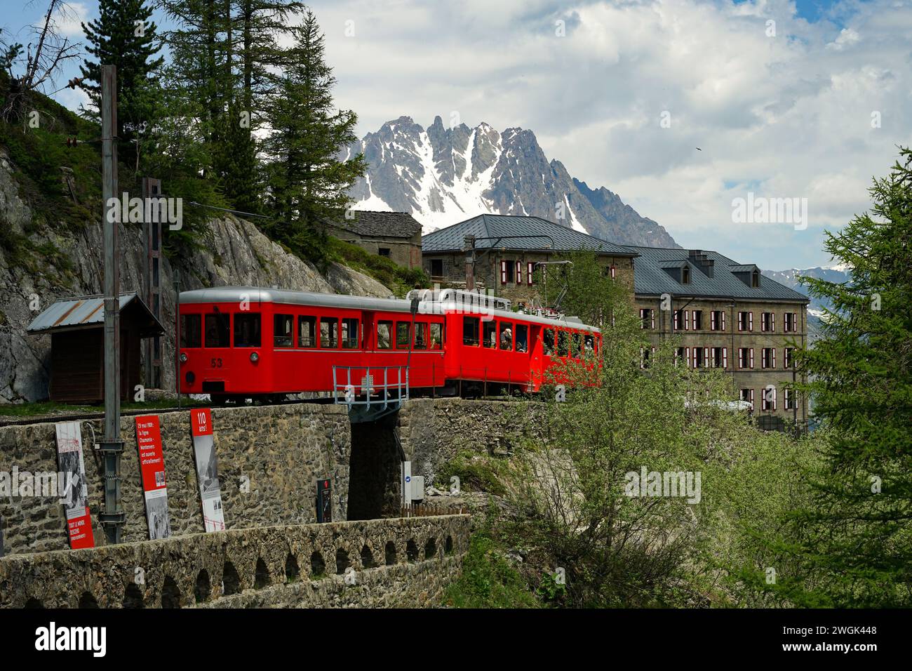 Chamonix, France - June 15 2021: Mer de Glace historic cogwheel train ...
