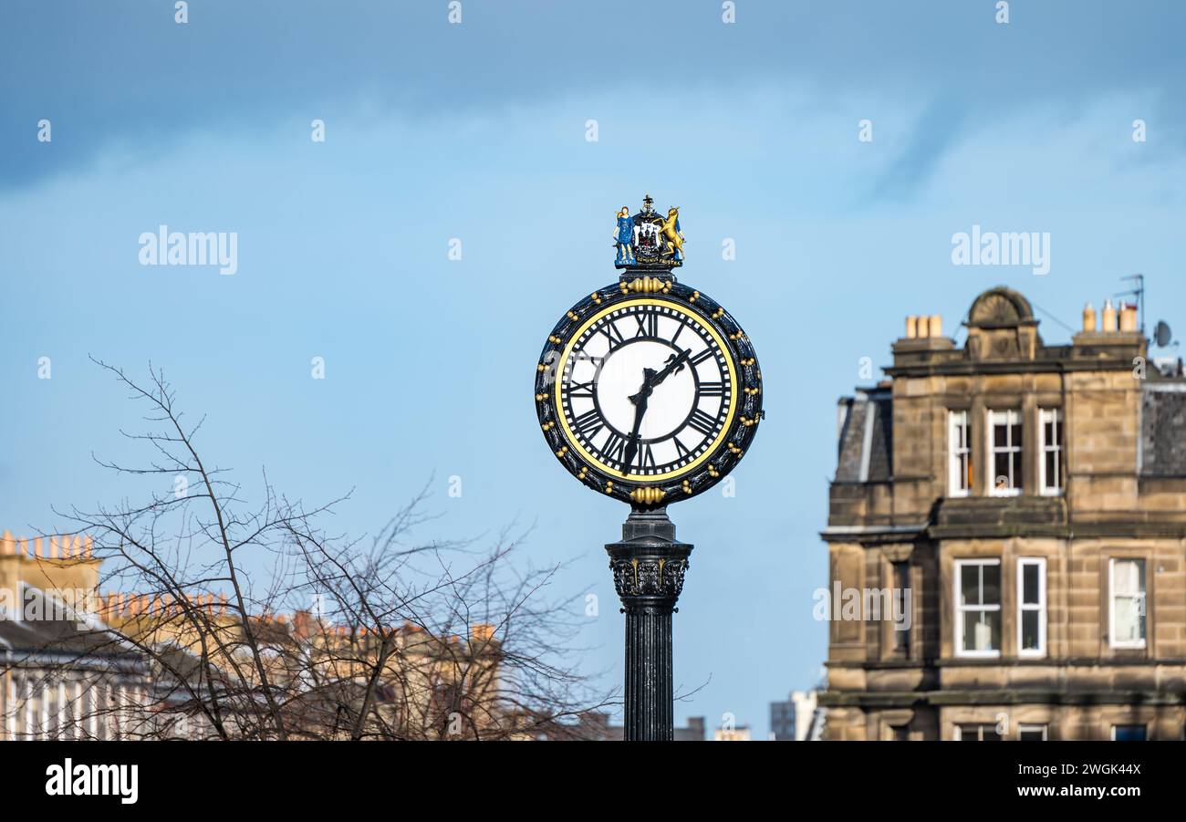 The London Road clock at top of Leith Walk after restoration, Edinburgh ...