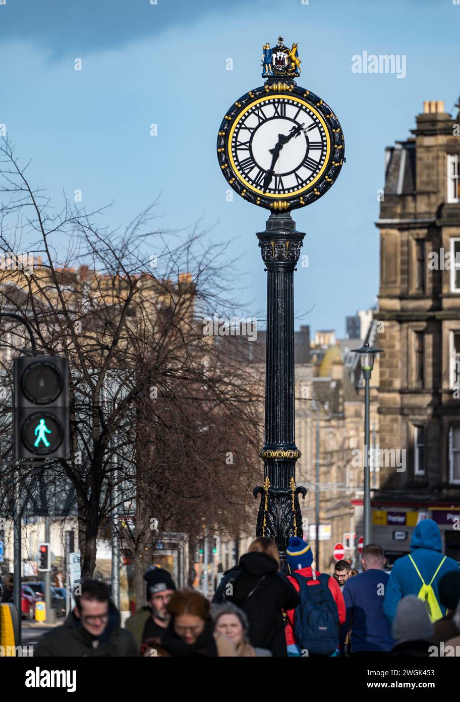 The London Road clock at top of Leith Walk after restoration, Edinburgh ...