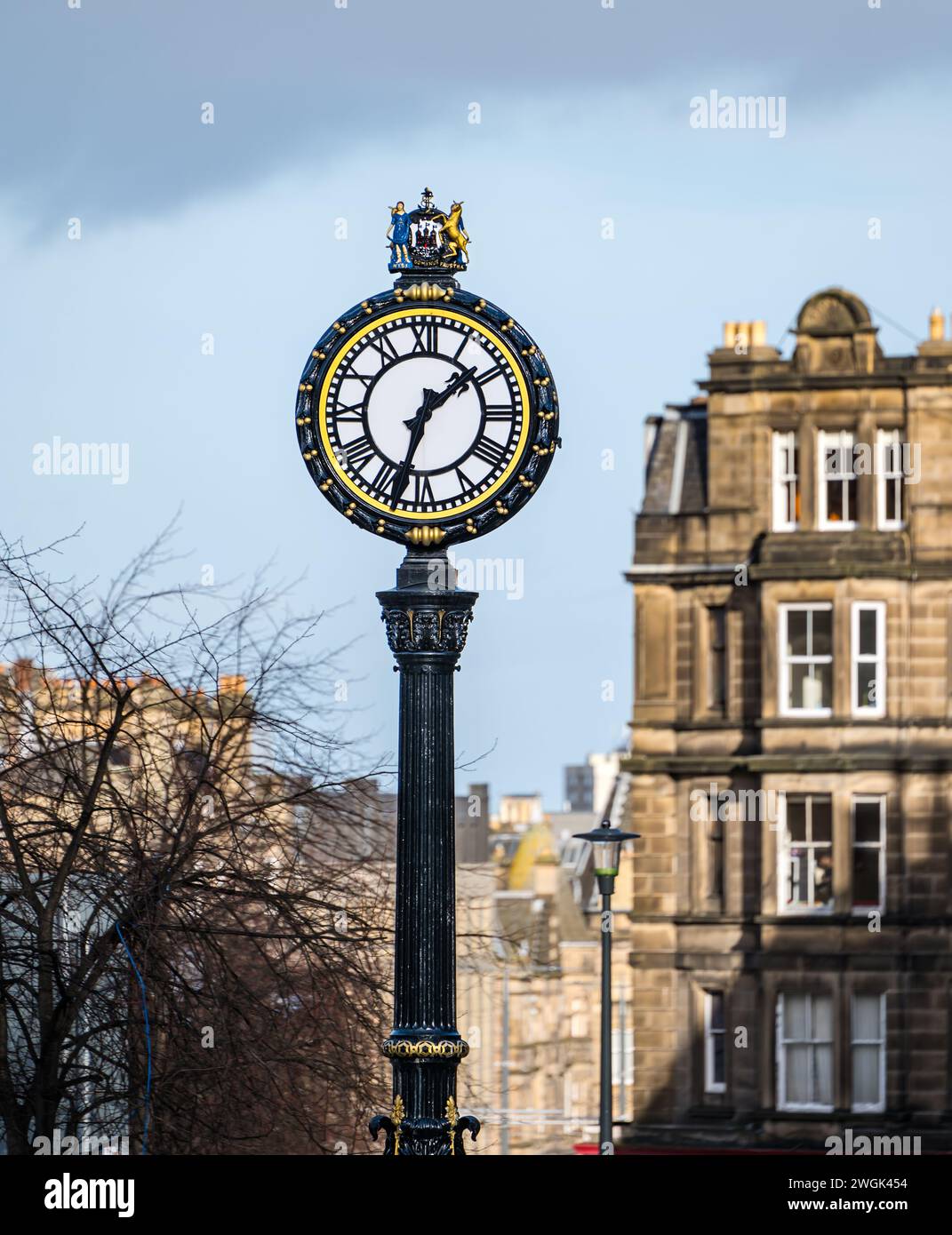 The London Road clock at top of Leith Walk after restoration, Edinburgh ...
