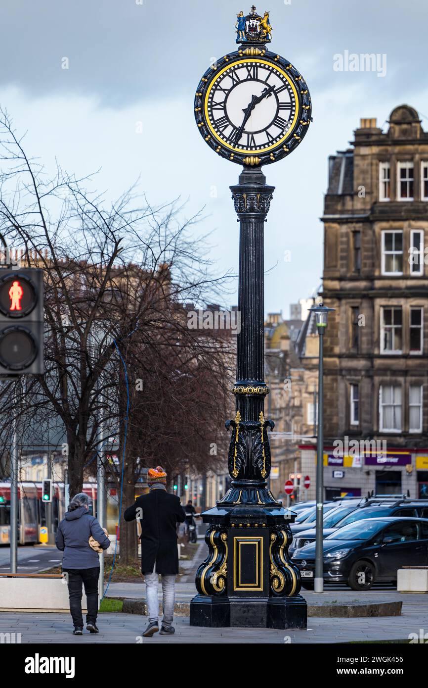 The London Road clock at top of Leith Walk after restoration, Edinburgh ...