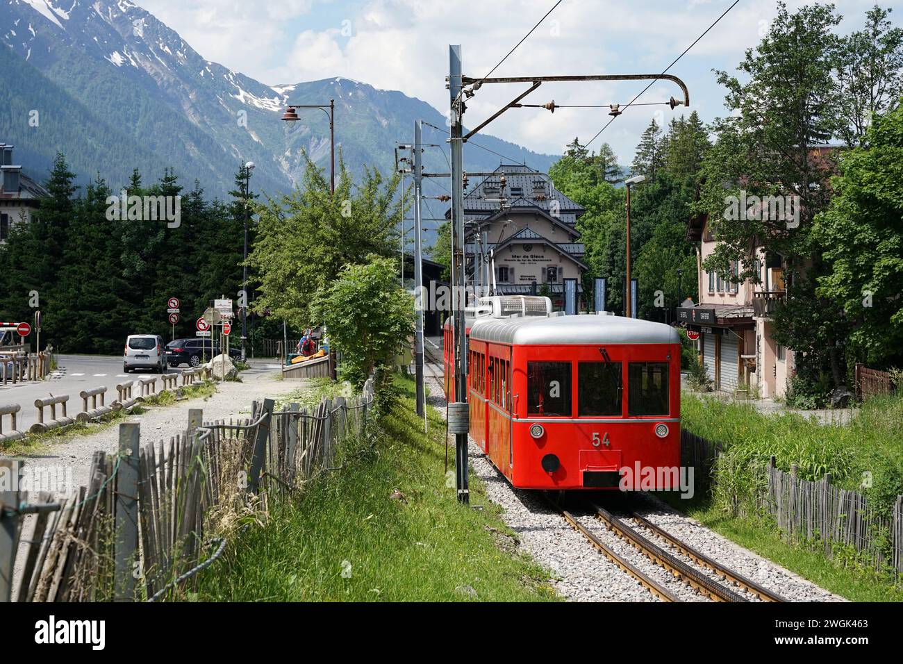 Chamonix, France - June 15 2021: Mer de Glace historic cogwheel train ...