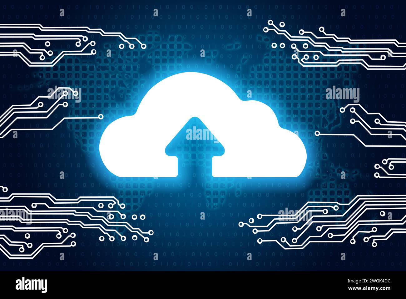 HUD digital display with cloud computing interface. Global business and information technology ...