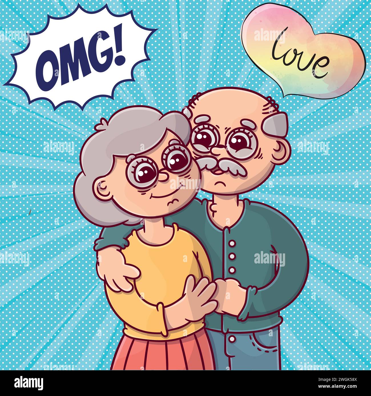 Love love two grandparents Stock Vector Images - Alamy
