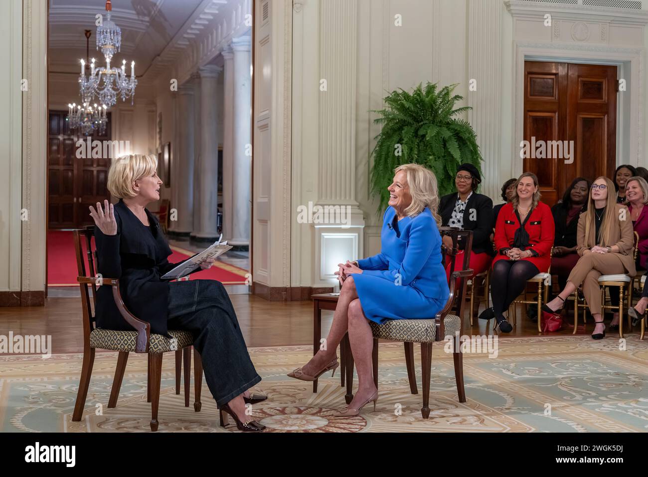First Lady Jill Biden participates in an interview with Morning Joe co ...