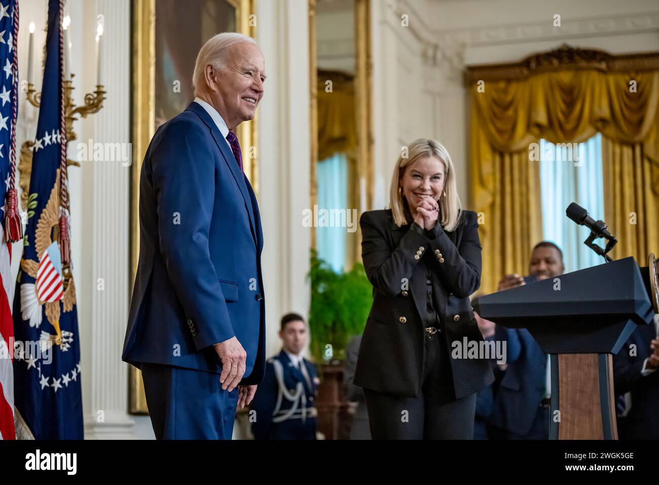 President of the U.S. Conference of Mayors Hillary Schieve introduces ...