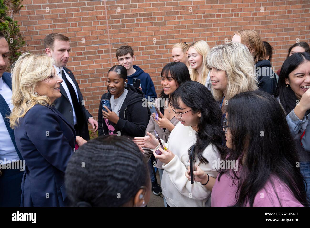 First Lady Jill Biden greets students at Forsyth Technical Community ...