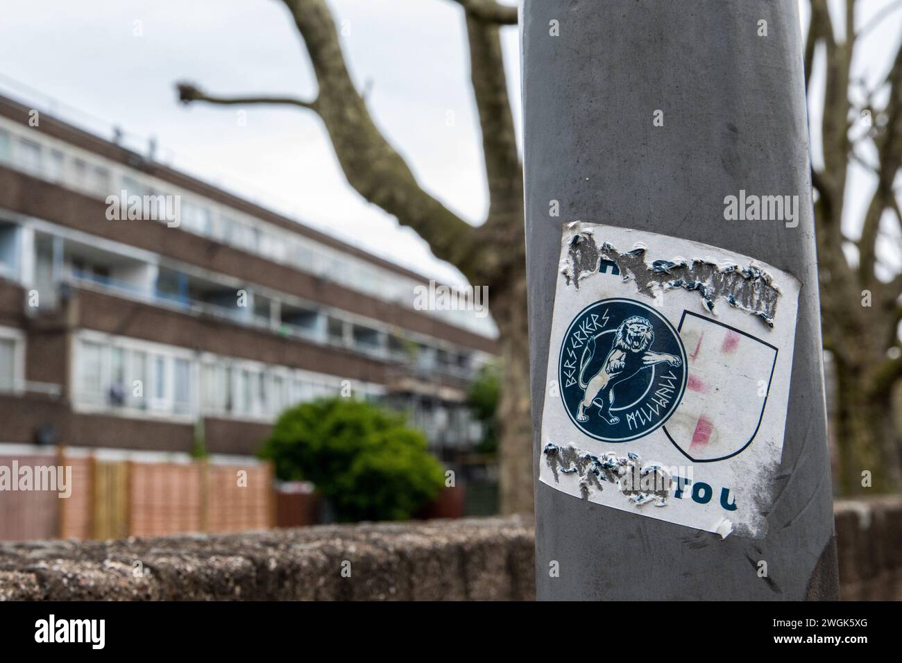 London, UK. 27th April 2023. A Millwall football club sticker is ...