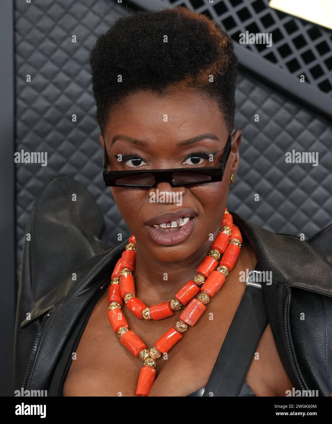 Los Angeles, USA. 04th Feb, 2024. Folake Olowofoyeku arrives at the 66th Annual Grammy Awards ...