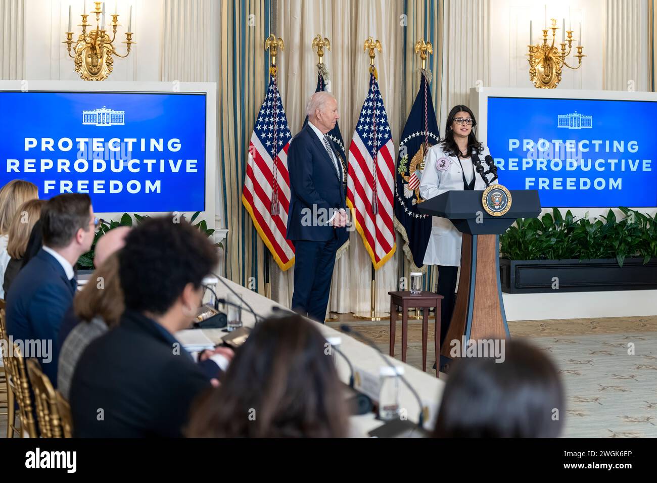 Dr. Tani Malhotra introduces President Joe Biden at a Reproductive ...