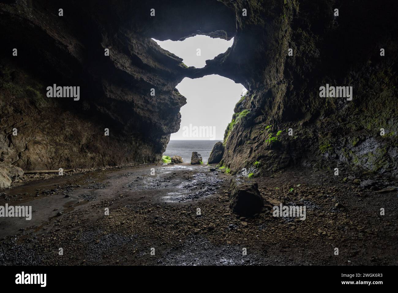 Gígjagjá also known as the Yoda cave, Hjörleifshöfði at Iceland's South ...