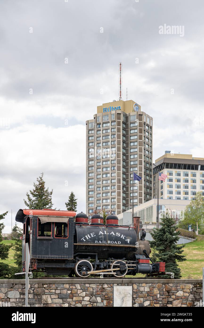 Anchorage Kiwanis Club Moose Gooser Steam Locomotive with the Hilton ...