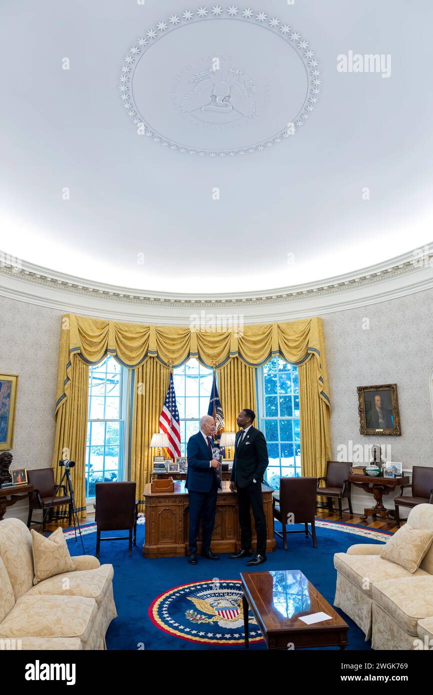 President Joe Biden records a digital video with Atlanta Mayor Andre ...