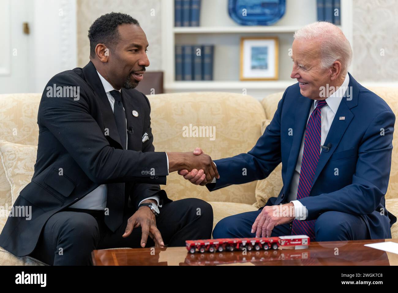 President Joe Biden records a digital video with Atlanta Mayor Andre ...