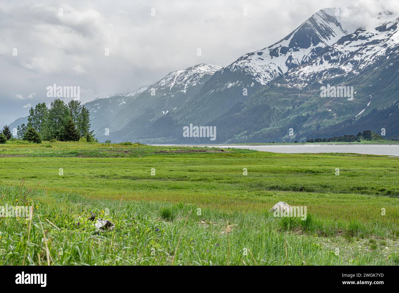 Mountains across the west arm of the Chilkat Inlet Stock Photo - Alamy