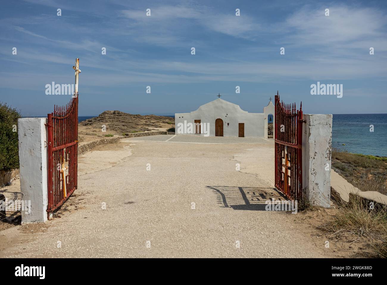 Saint Nicholas Church in Ano Vasilikos in Zakynthos. St Nicholas Beach ...
