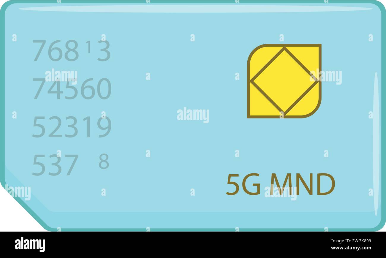 5G sim card icon cartoon vector. Phone mobile chip Stock Vector Image ...