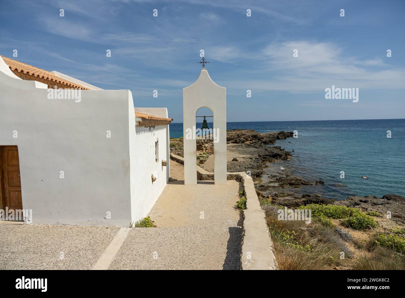 Saint Nicholas Church in Ano Vasilikos in Zakynthos. St Nicholas Beach ...