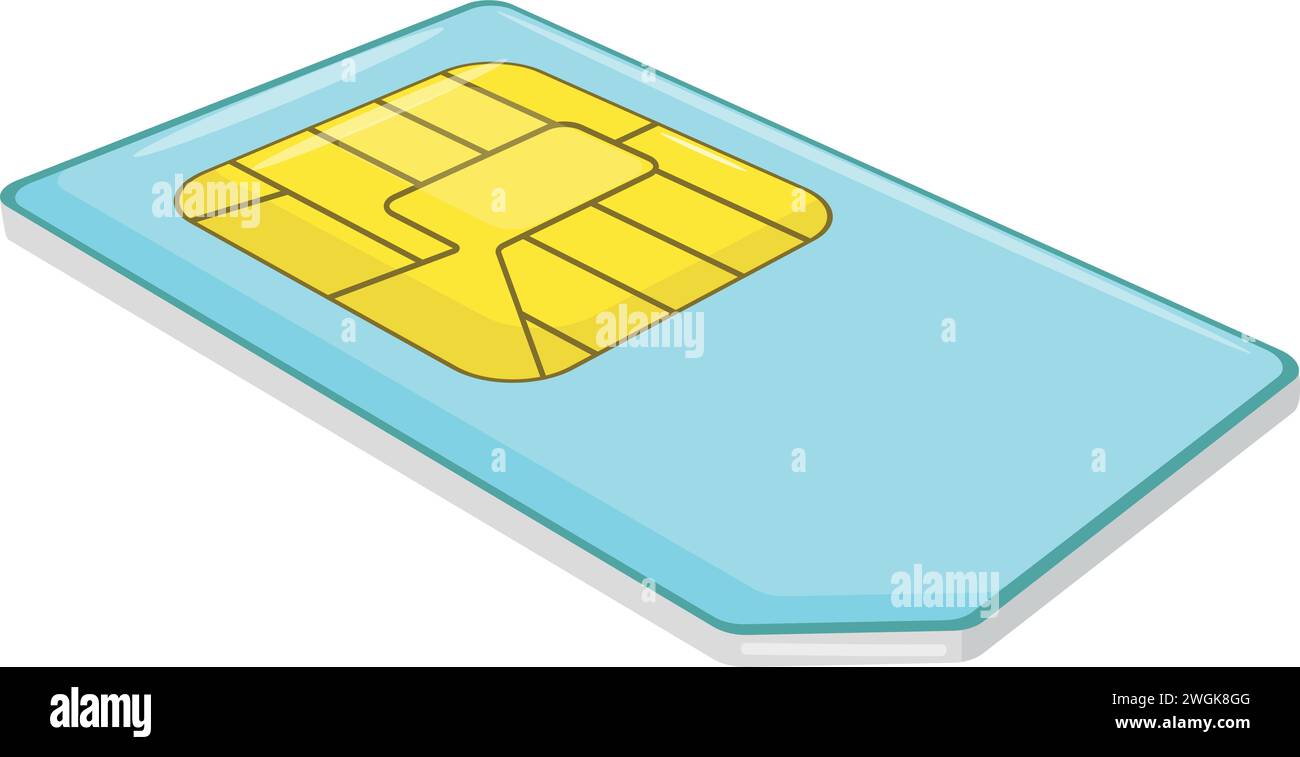 Mobile chip icon cartoon vector. Phone sim card Stock Vector Image ...