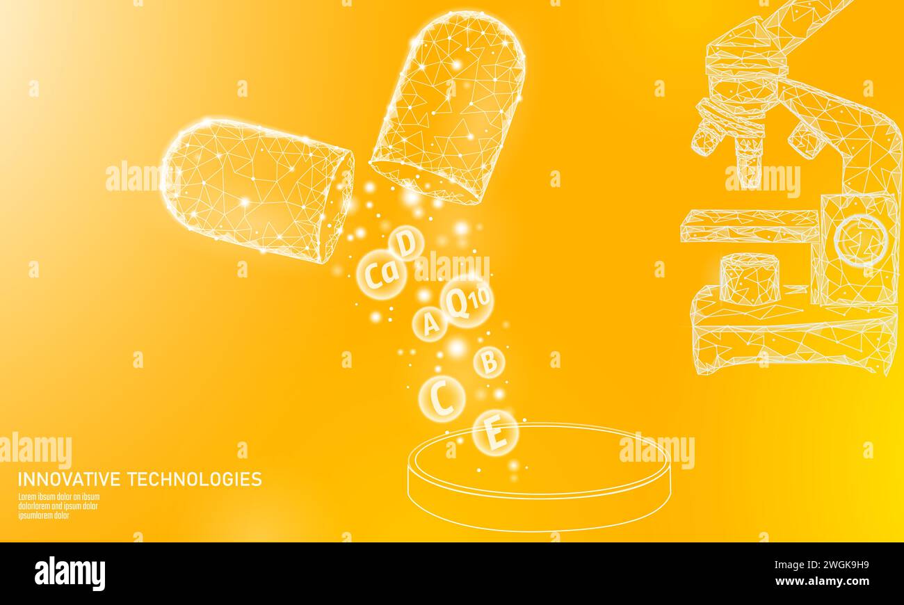 Multi vitamin complex low poly capsule. Health supplement skin care ...