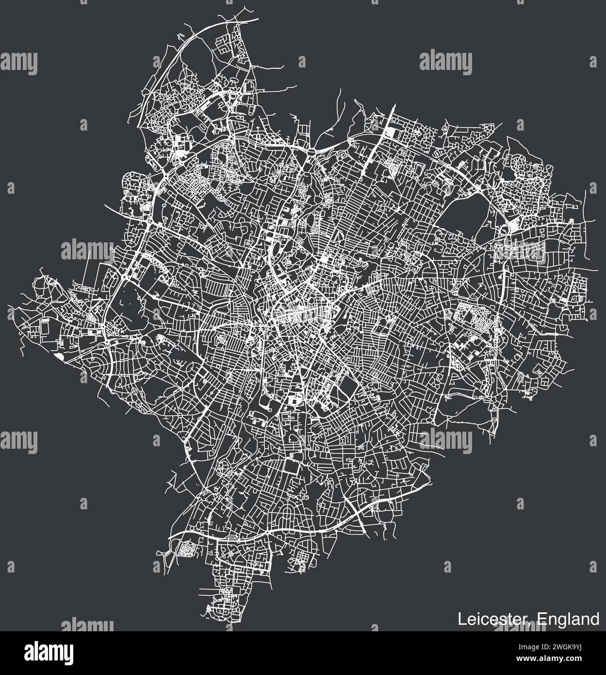 Map of leicester, england hi-res stock photography and images - Alamy