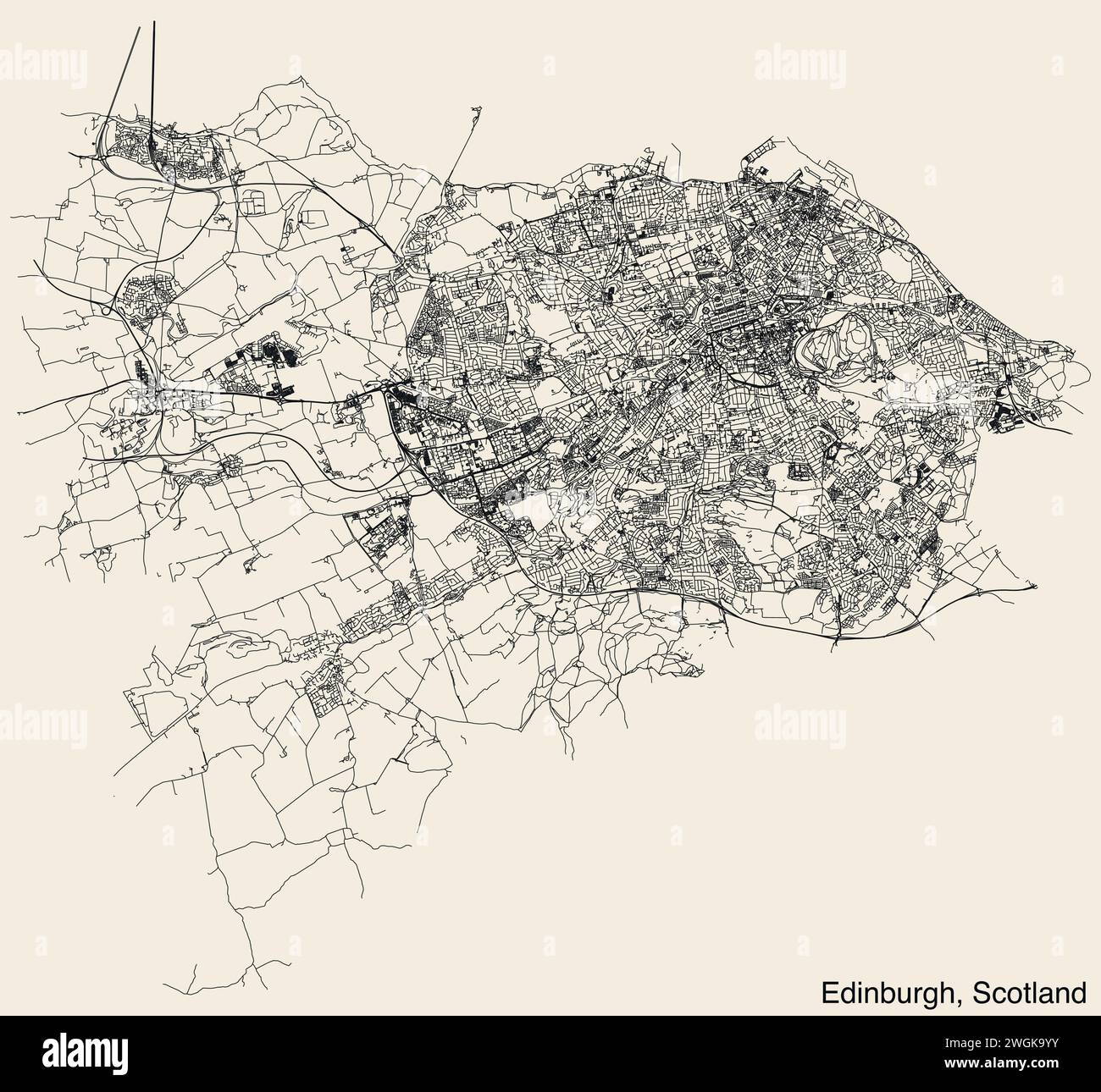 Map of edinburgh Stock Vector Images - Alamy