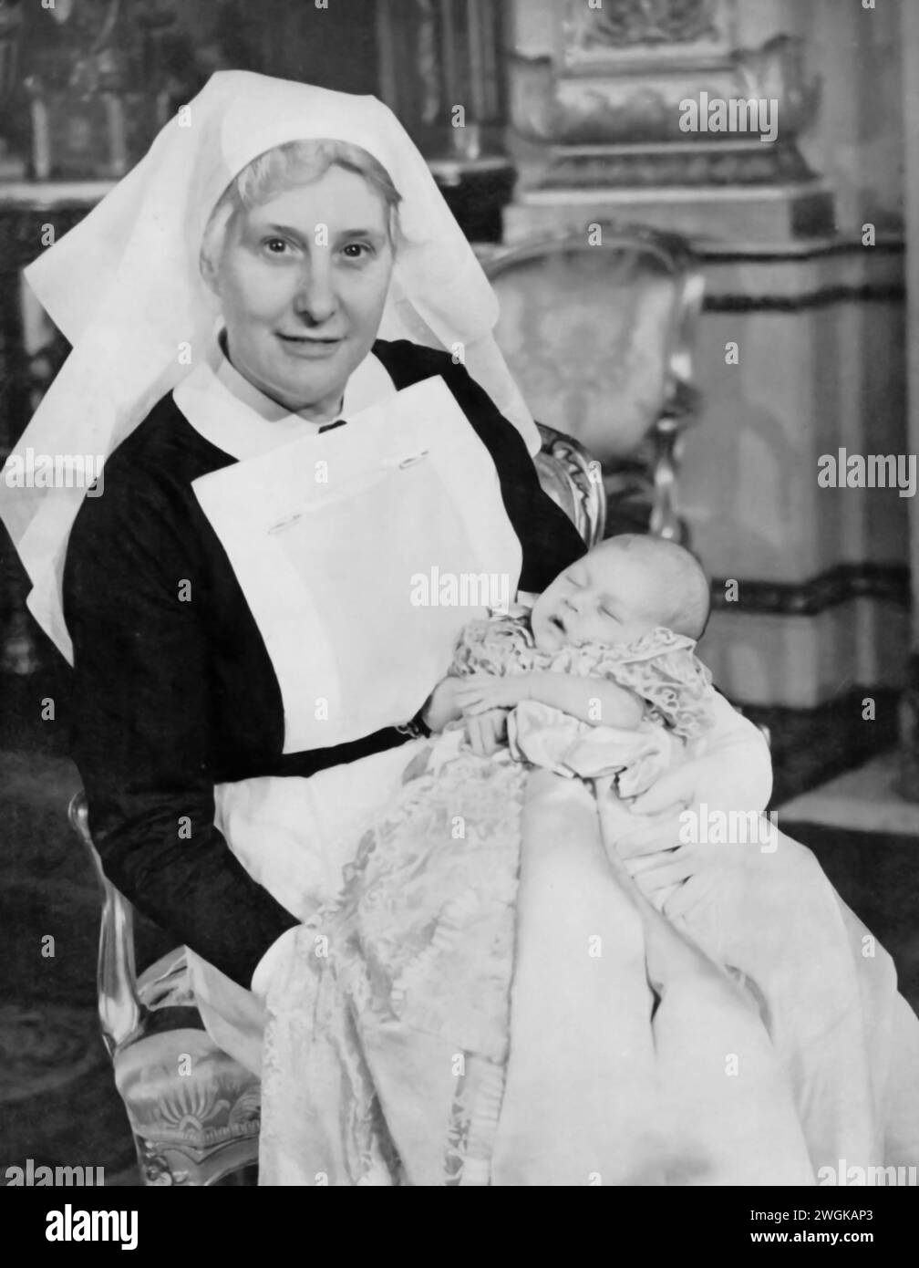 Portrait of Charles III as an infant, being held by Helen Rowe, the ...