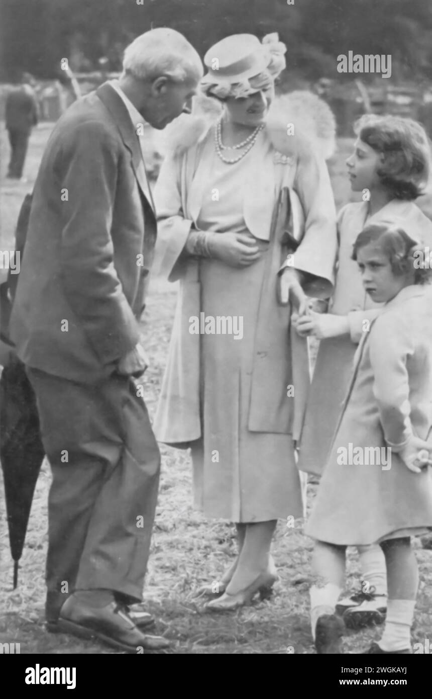 A photograph of a young Elizabeth II and her sister, Princess Margaret ...