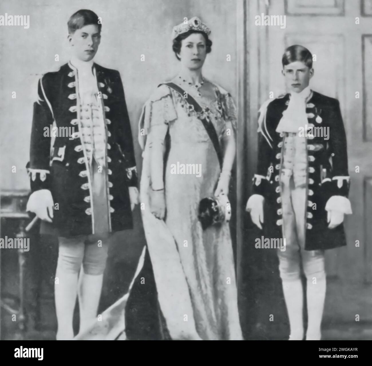 Portrait of the Princess Royal, Mary, with her two sons, George and ...