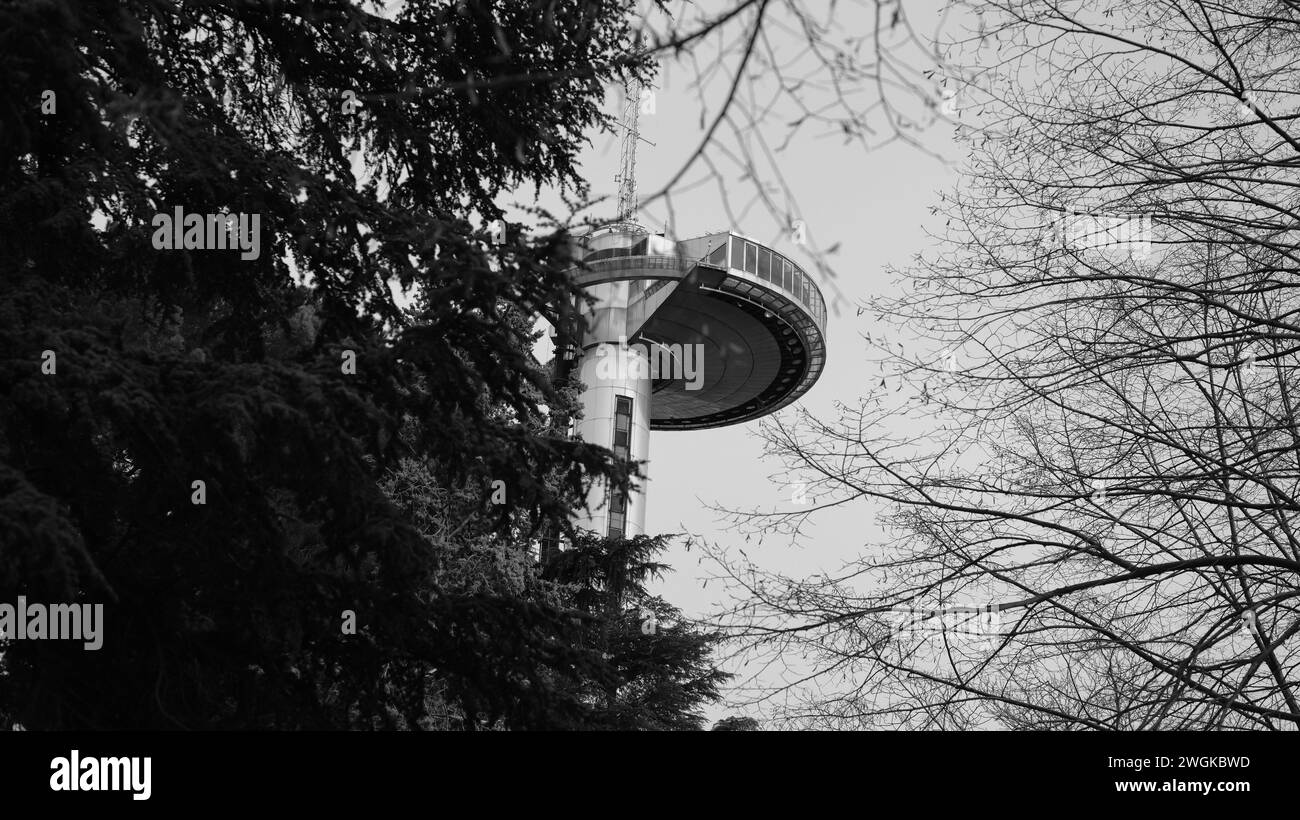 view of the Moncloa Lighthouse, it is a transmission tower, built in ...