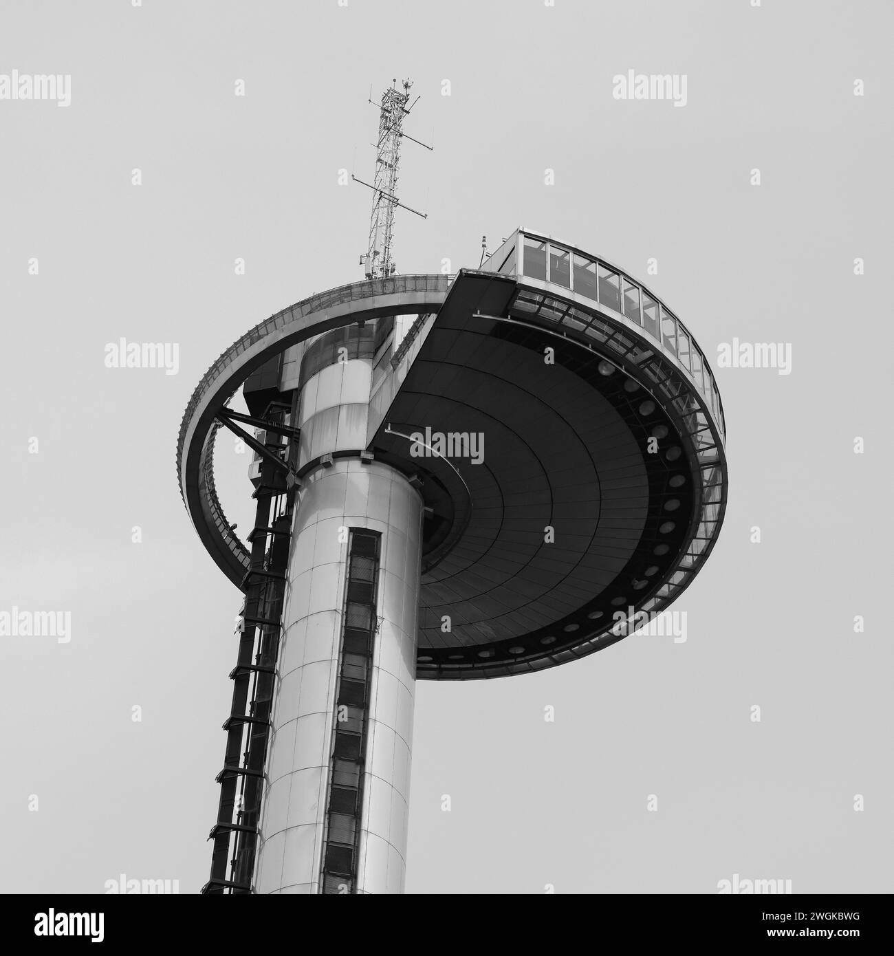 view of the Moncloa Lighthouse, it is a transmission tower, built in ...