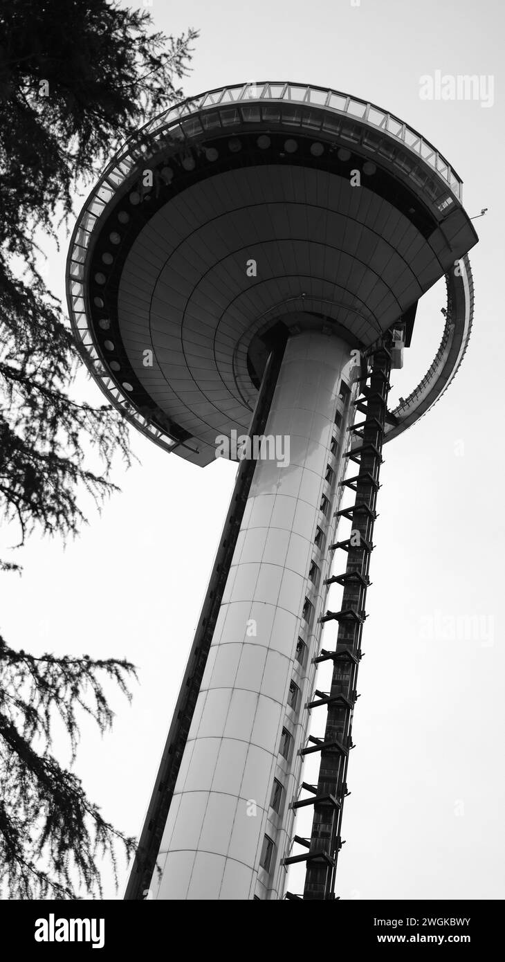 view of the Moncloa Lighthouse, it is a transmission tower, built in ...