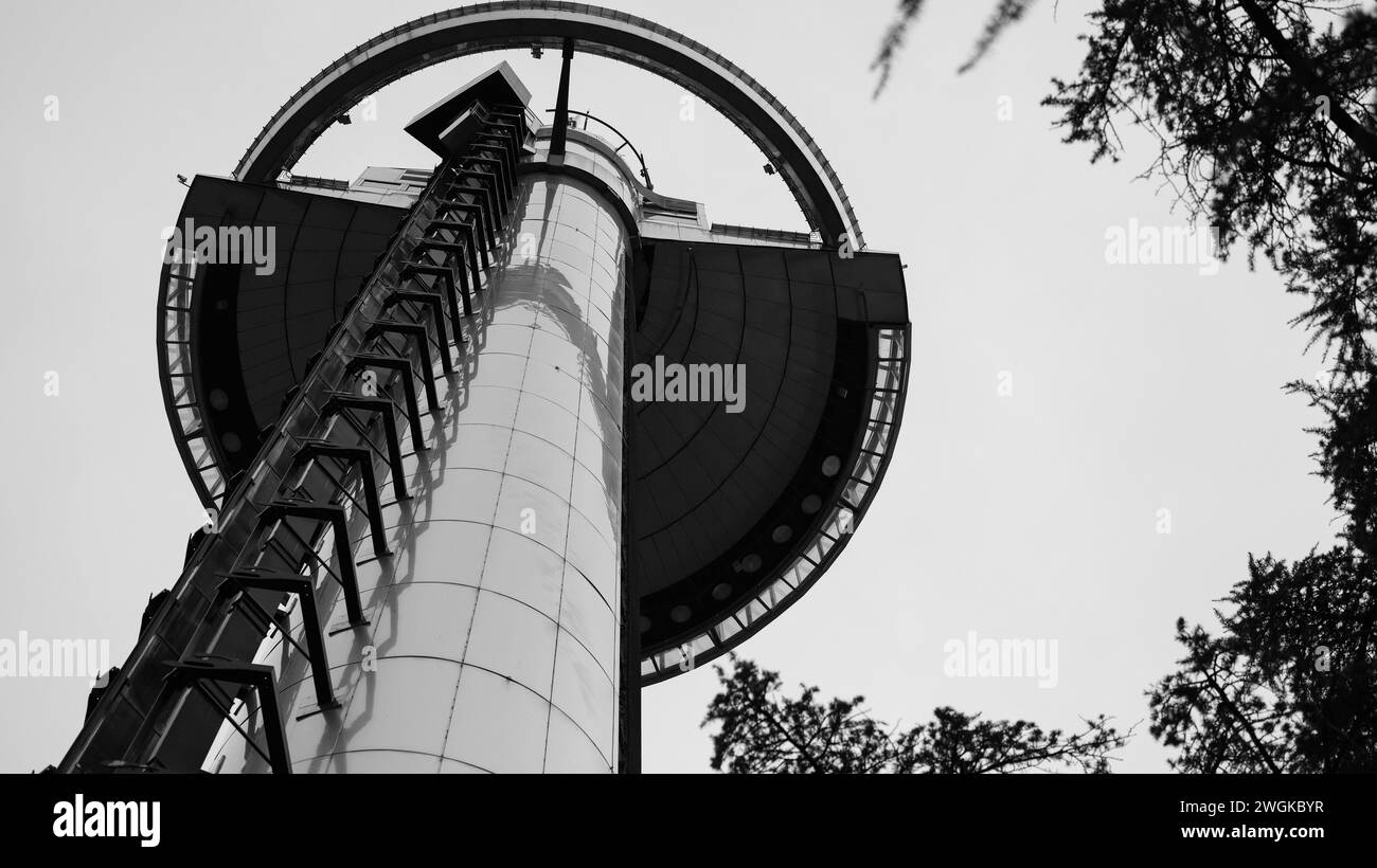 view of the Moncloa Lighthouse, it is a transmission tower, built in ...