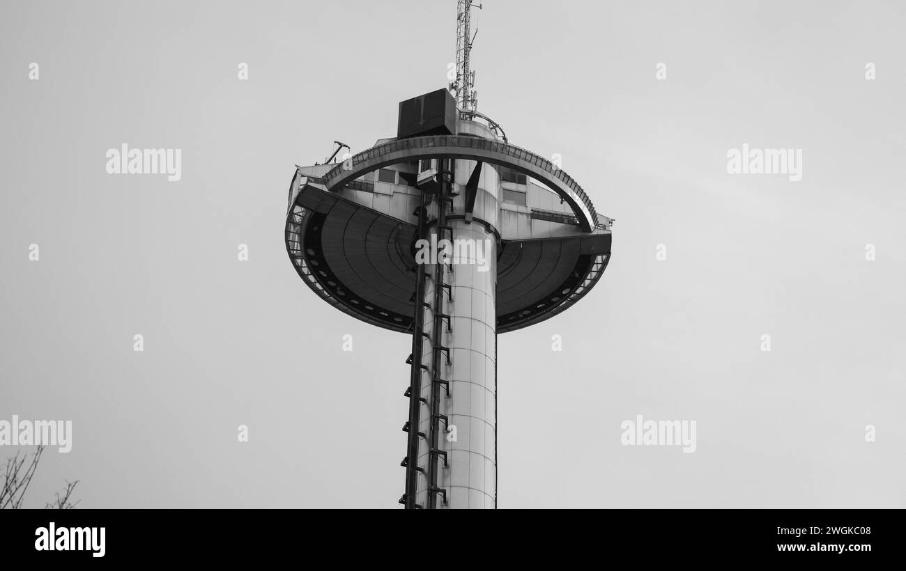 view of the Moncloa Lighthouse, it is a transmission tower, built in ...