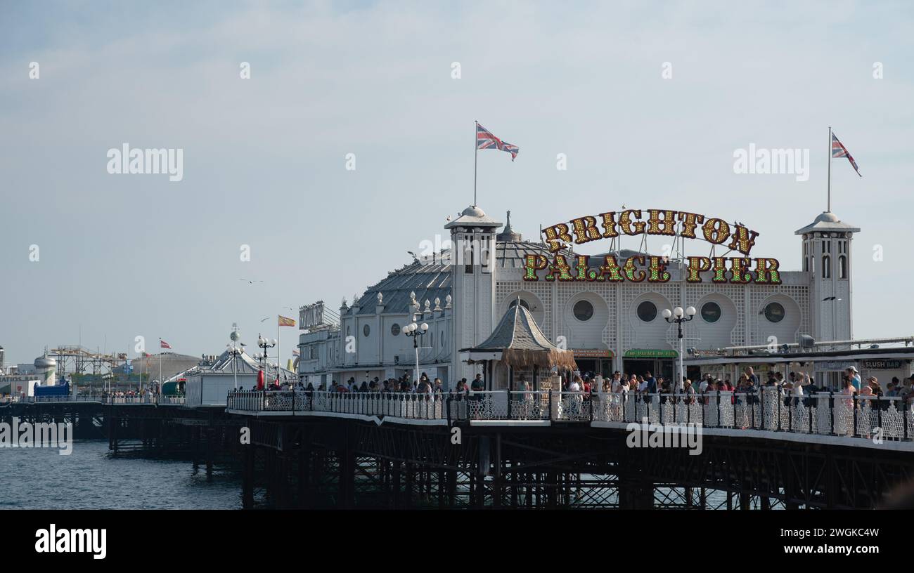 Brighton, United Kingdom, June 10 2023: Crowd of british people walking ...