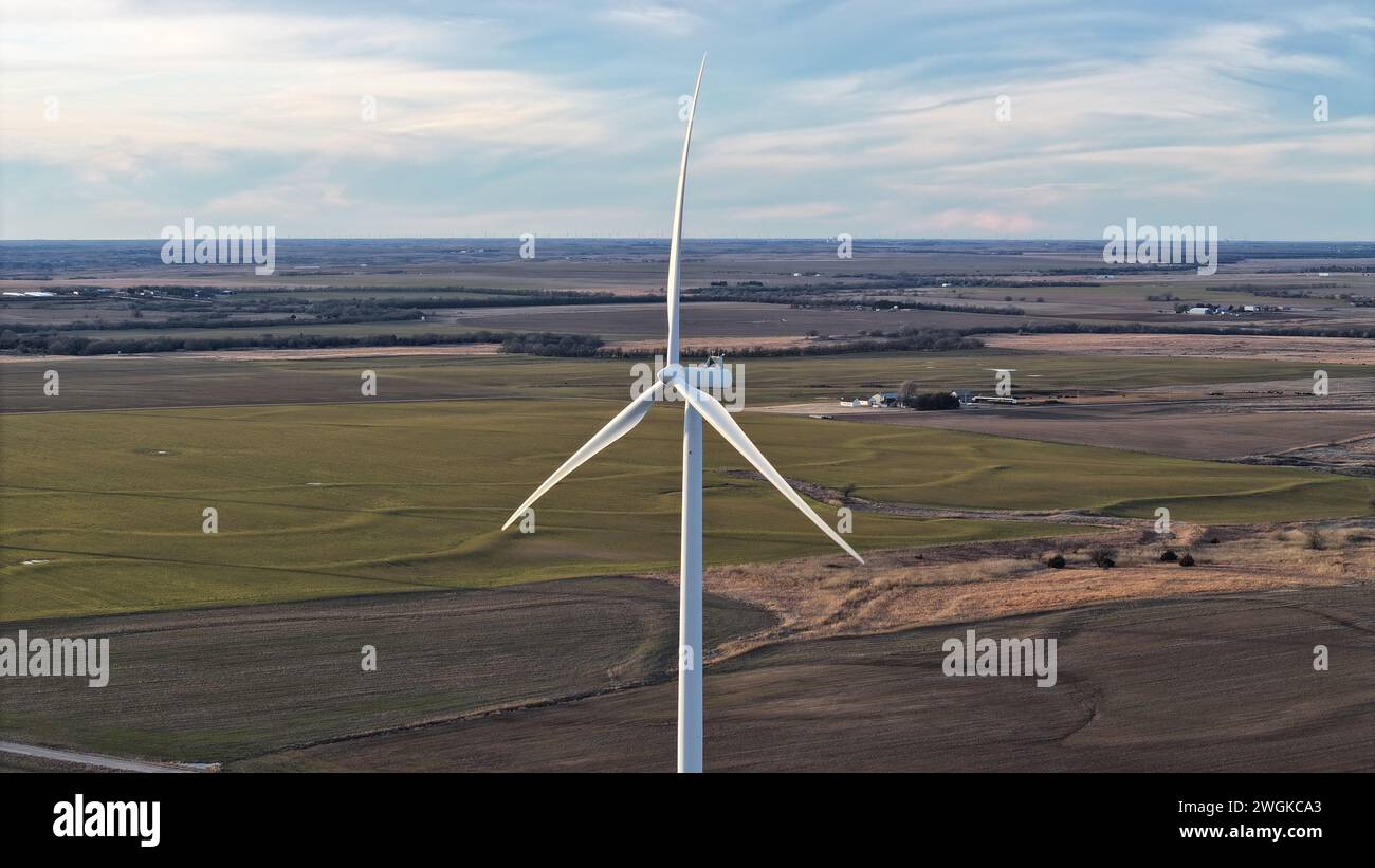 A wind turbine on ground near crop field Stock Photo - Alamy