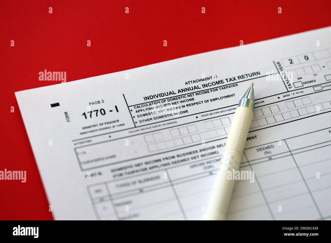 Indonesian tax form 1770-1 Individual Income Tax Return and pen on ...