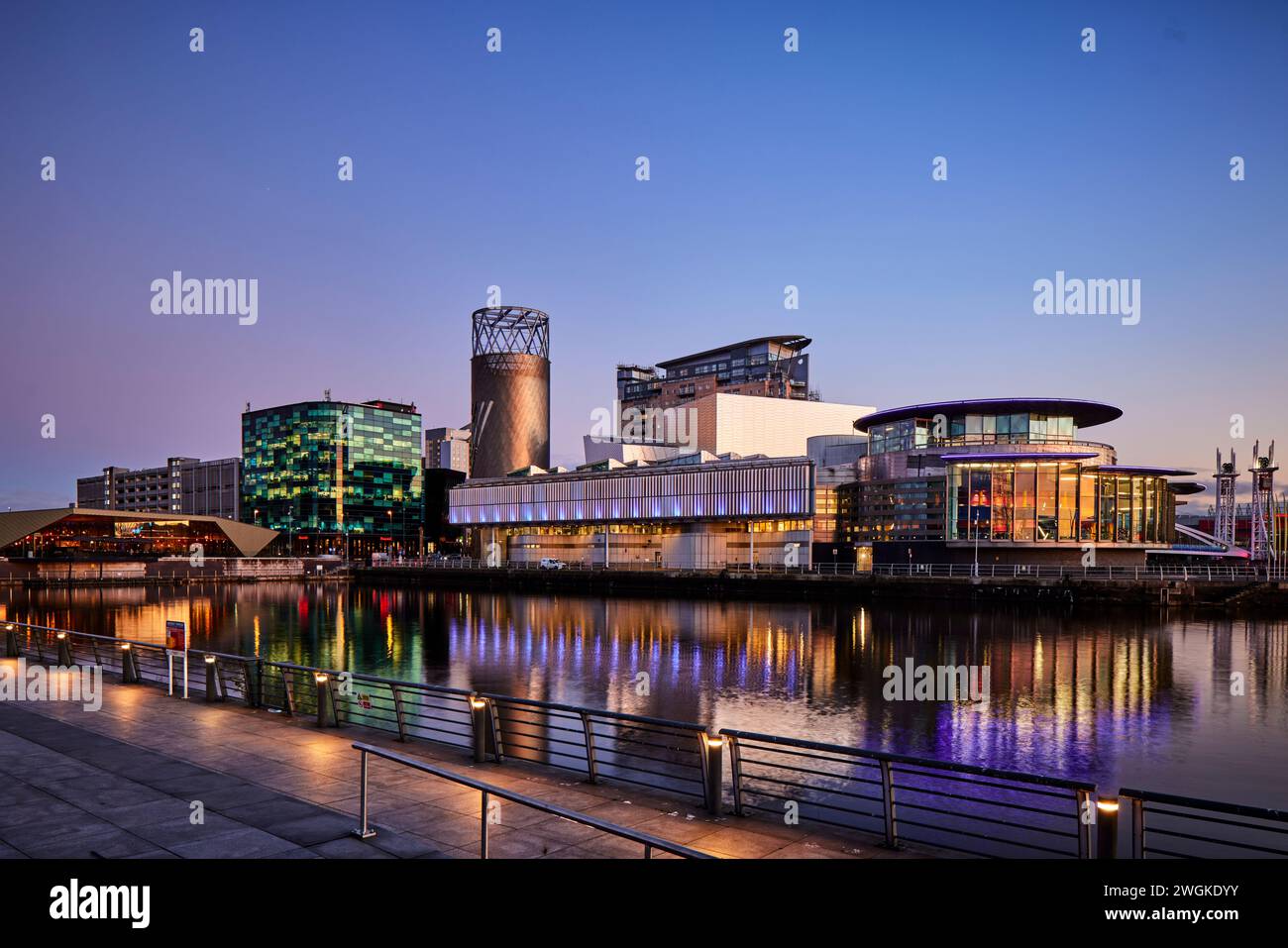 Mediacity area of Salford Quays Lowry Museum and theatre regenerated ...