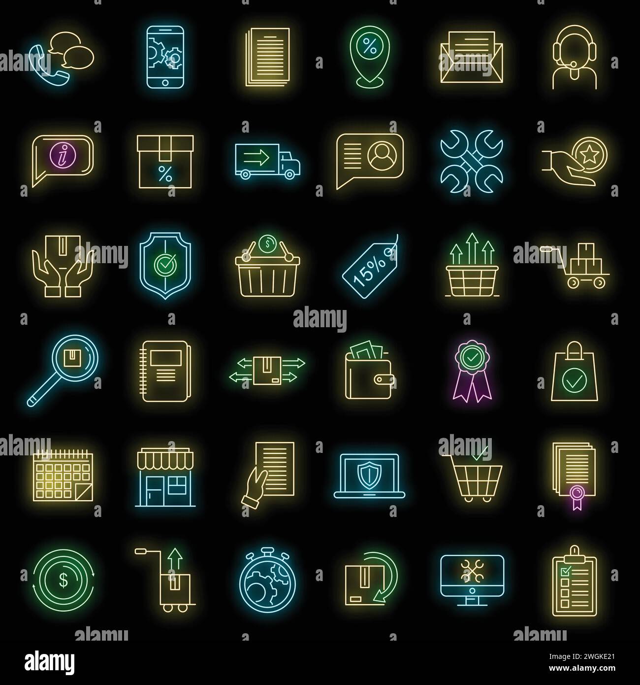 After sales service icons set. Outline set of after sales service ...