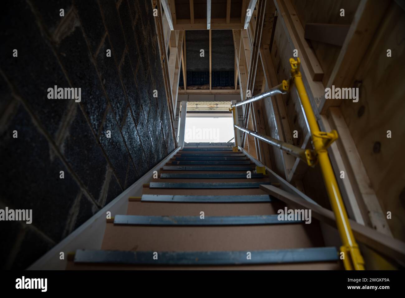 New Construction Home - Stairs Close-Up Stock Photo - Alamy