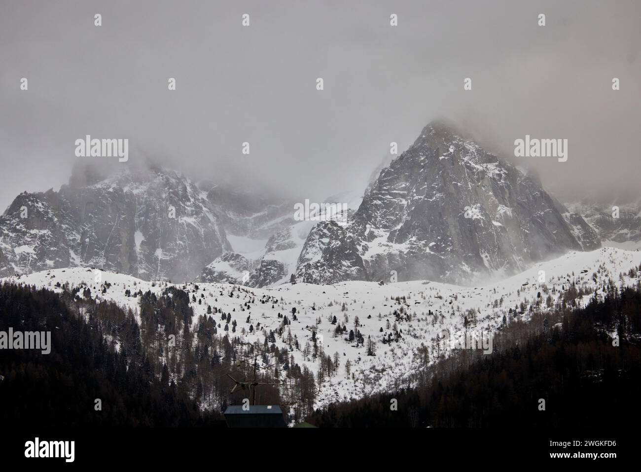Chamonix Mont Blanc, France. Landscape view of the Alps Stock Photo - Alamy
