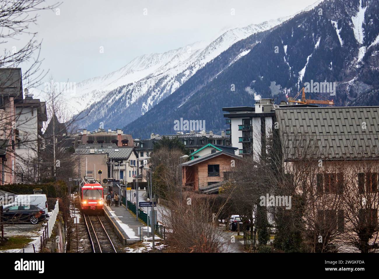 Chamonix Mont Blanc, France. Aiguille du Midi railway station Stock ...