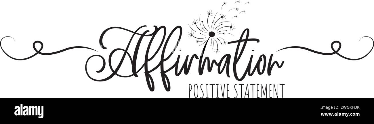 Affirmation positive statement, vector. Wording design, lettering ...