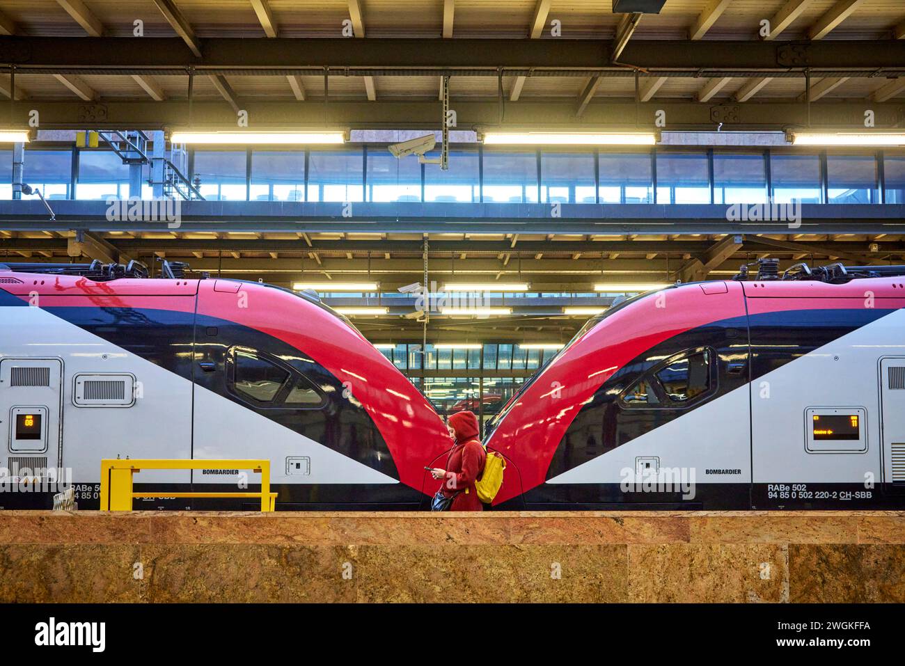Geneva city in Switzerland Gare de Genève train station trains ...