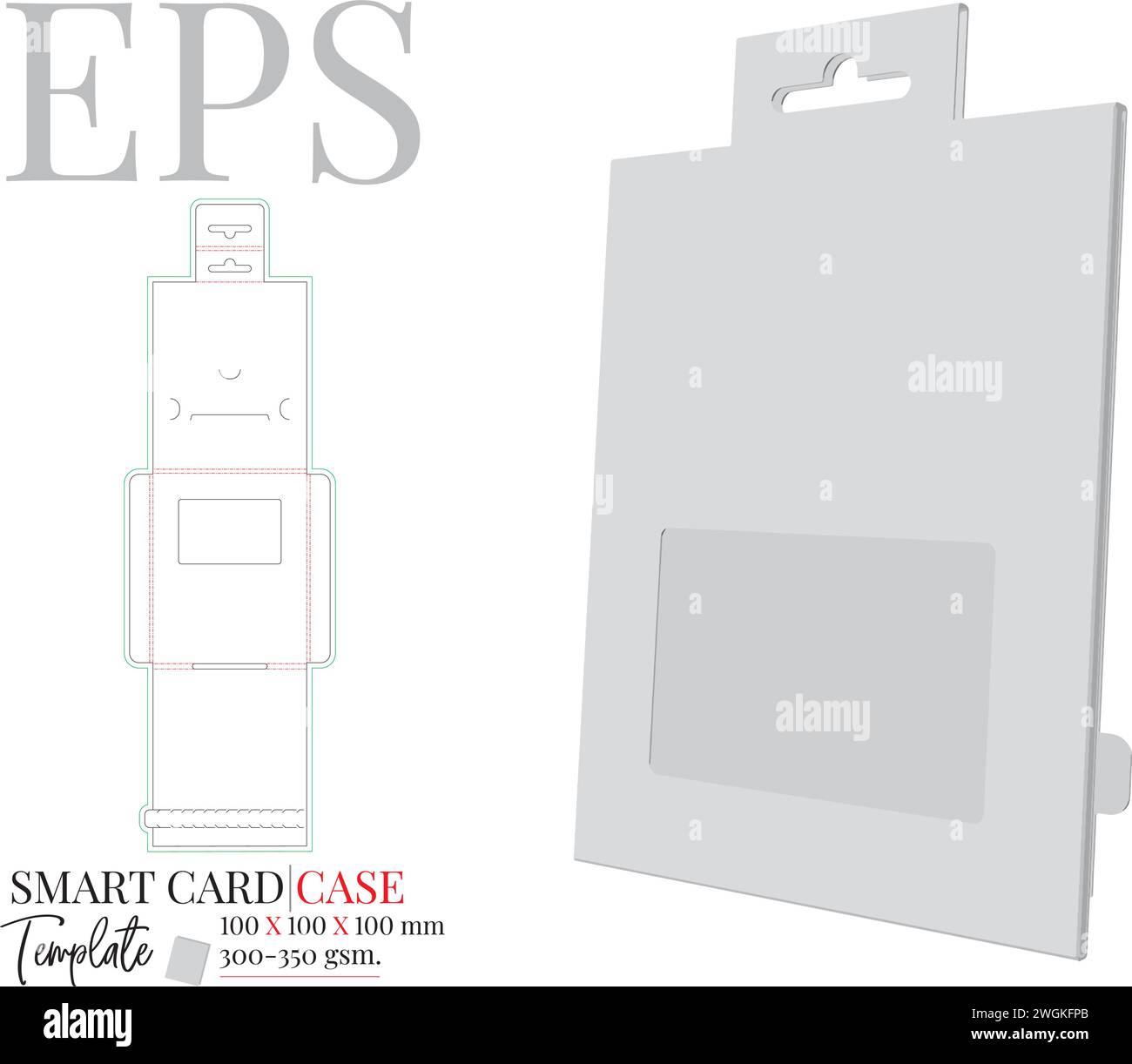 Smart Card Case template, vector with die cut, laser cut layers. Smart ...