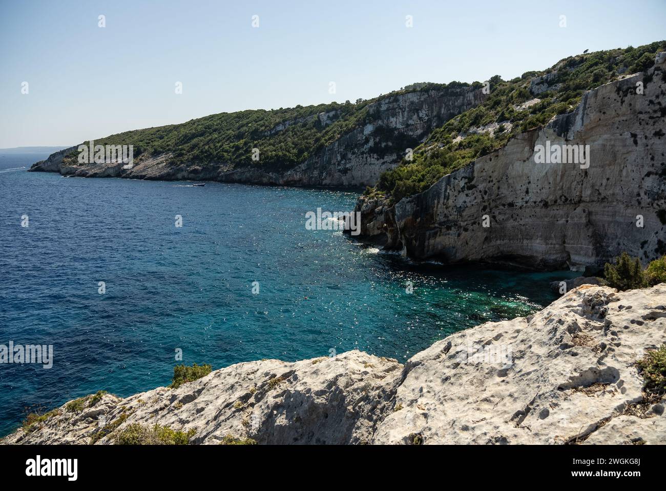 Blue Caves located between Aghios Nikolas and Cape Skinnari. Blue caves ...