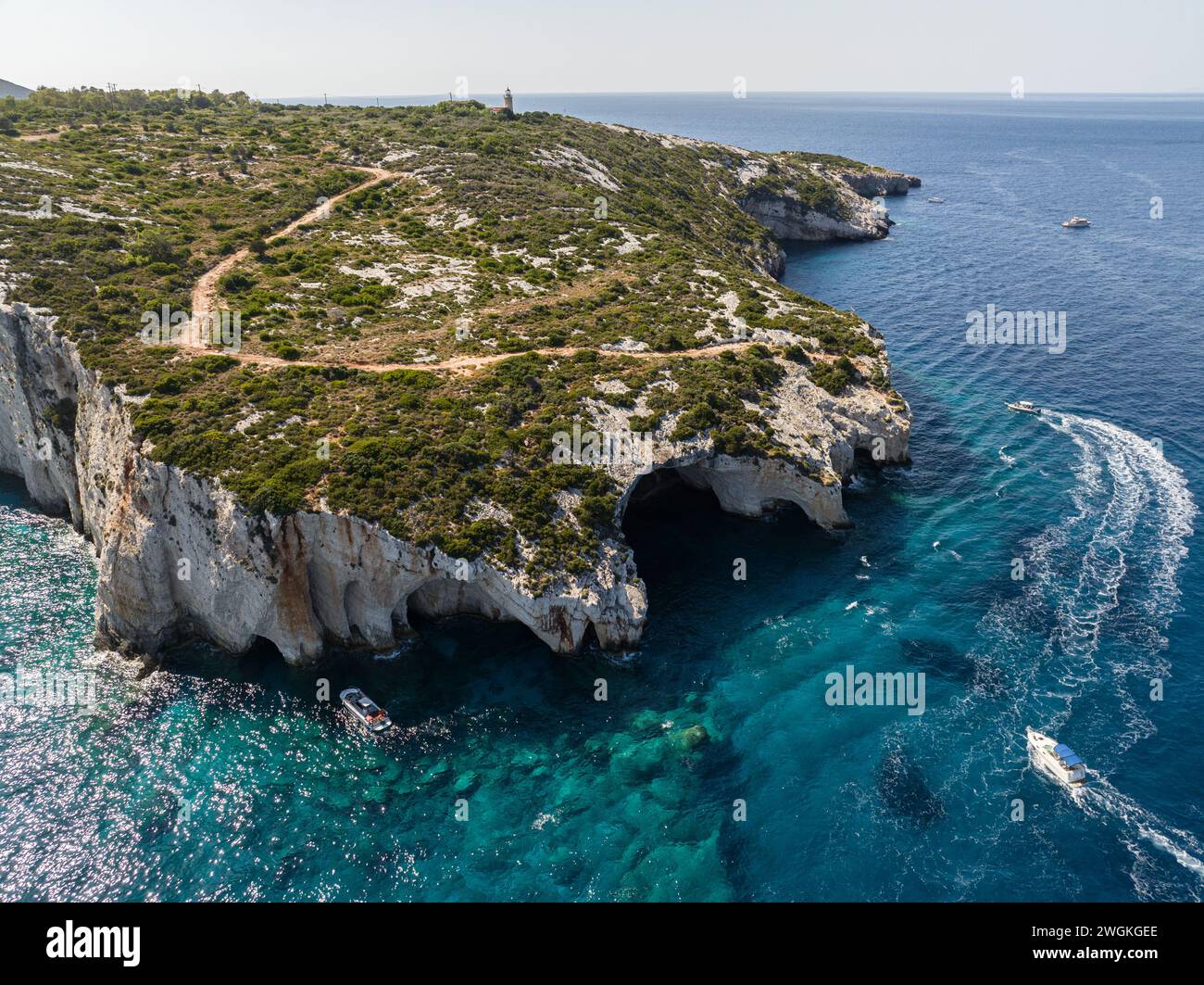 Blue Caves located between Aghios Nikolas and Cape Skinnari. Blue caves ...