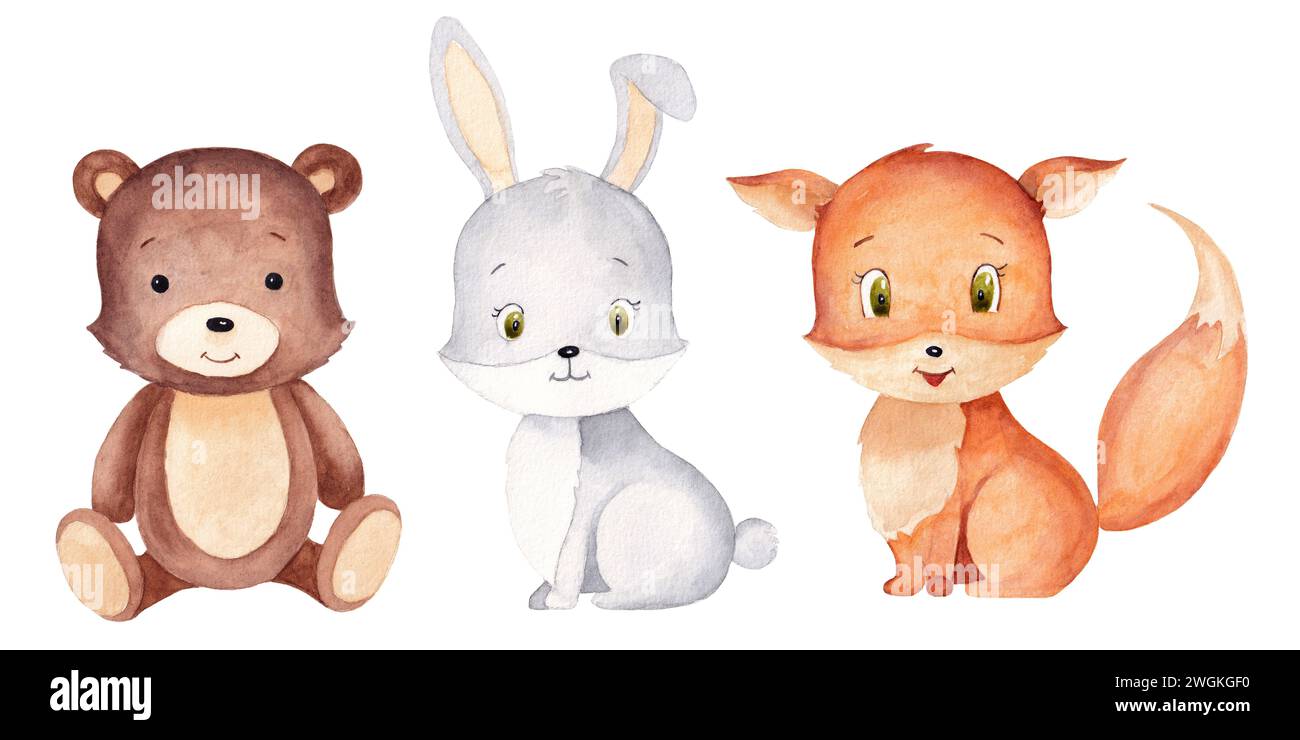 Bear fox illustration hi-res stock photography and images - Alamy